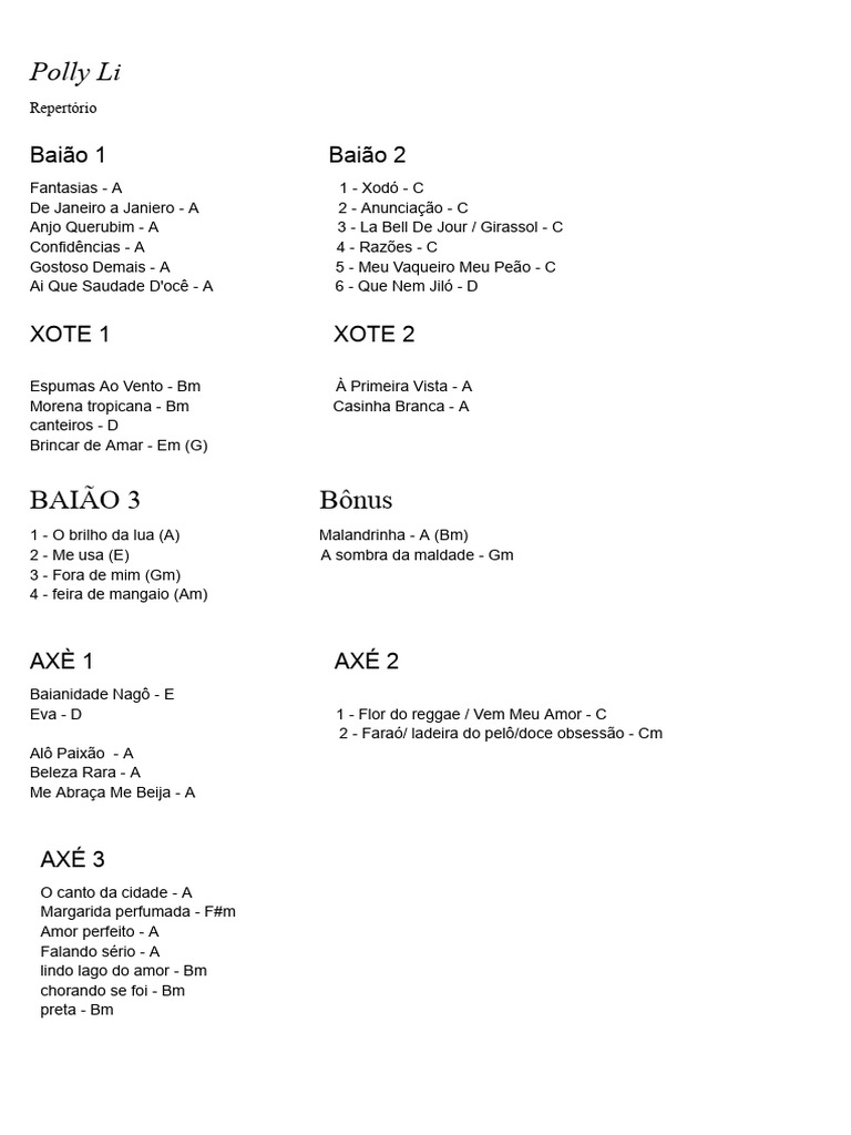 RECEPÇÃO - POLLY LI | PDF