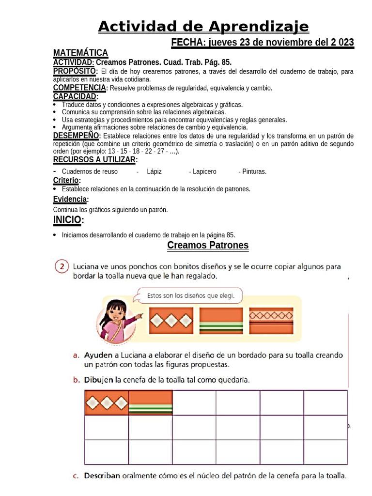 Activ Aprend Jueves 23 Noviembre Matem 2023 | PDF | Matemáticas | Geometría