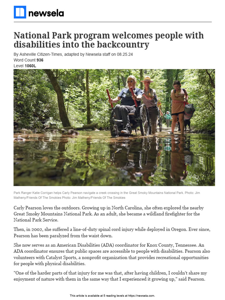 National Park Program Welcomes People With Disabilities 1060 Ss Version ...