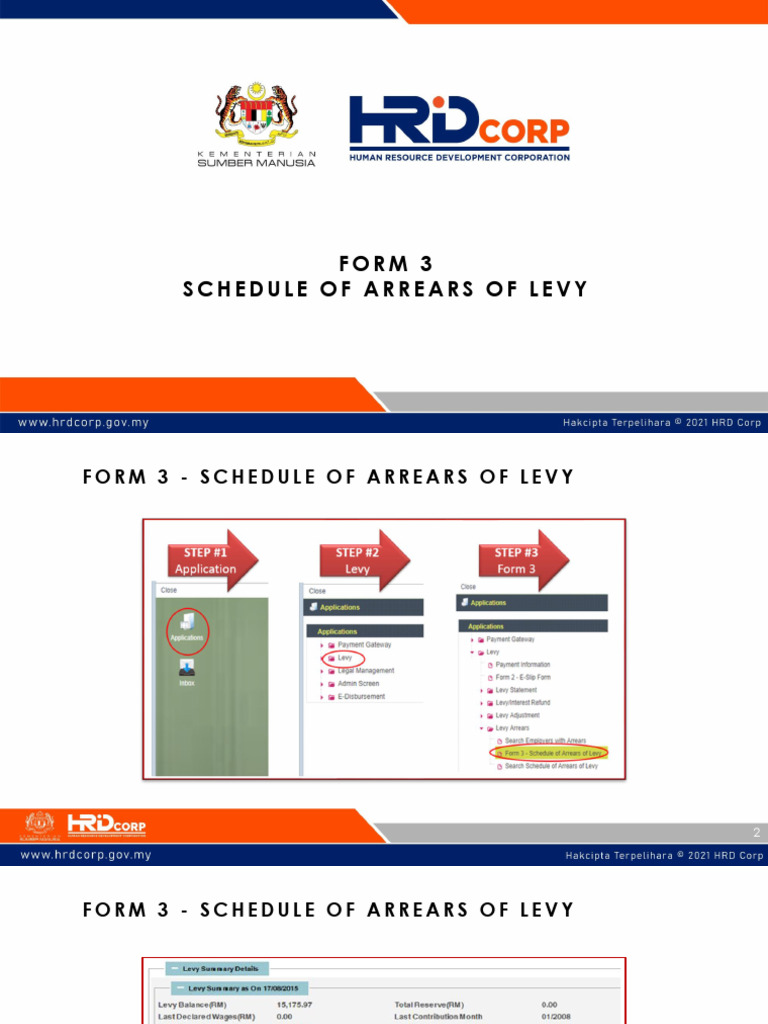 Form3 Schedule of Arrears Levy | PDF