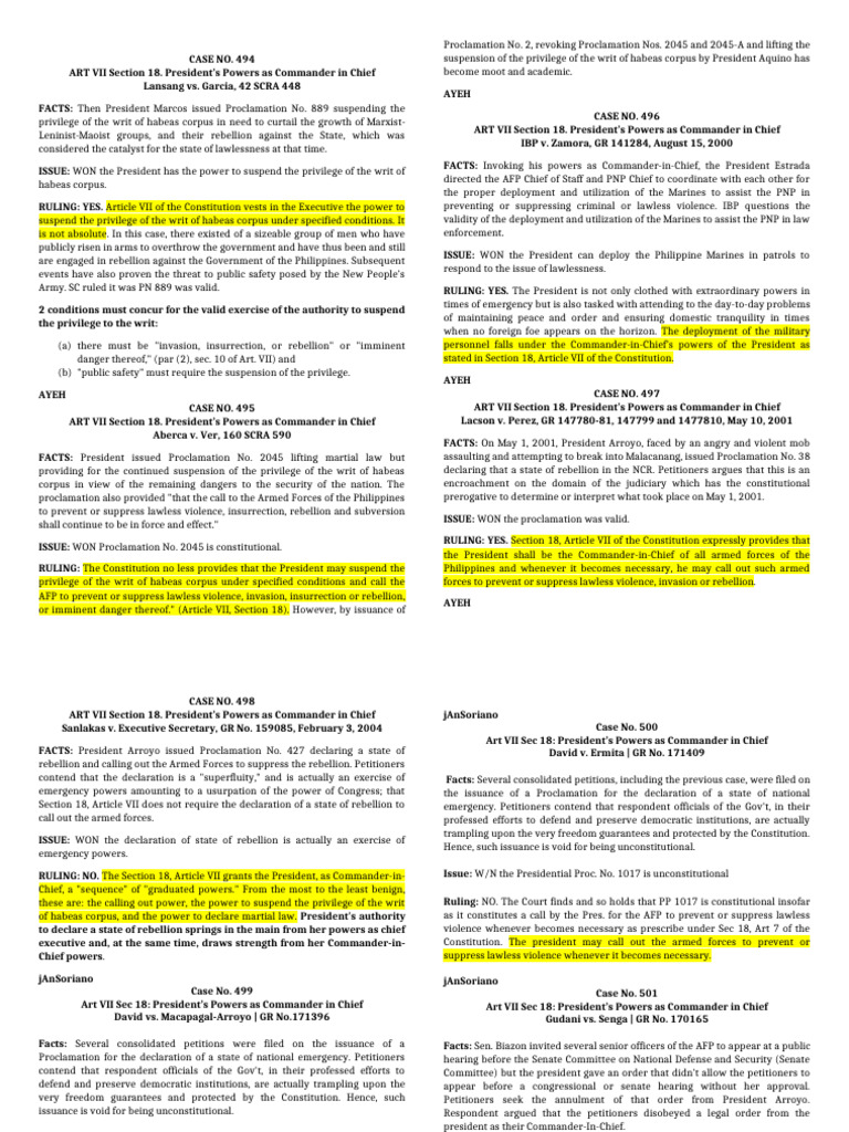 CONSTI-1-CASES-494-853 | PDF | Pardon | Martial Law