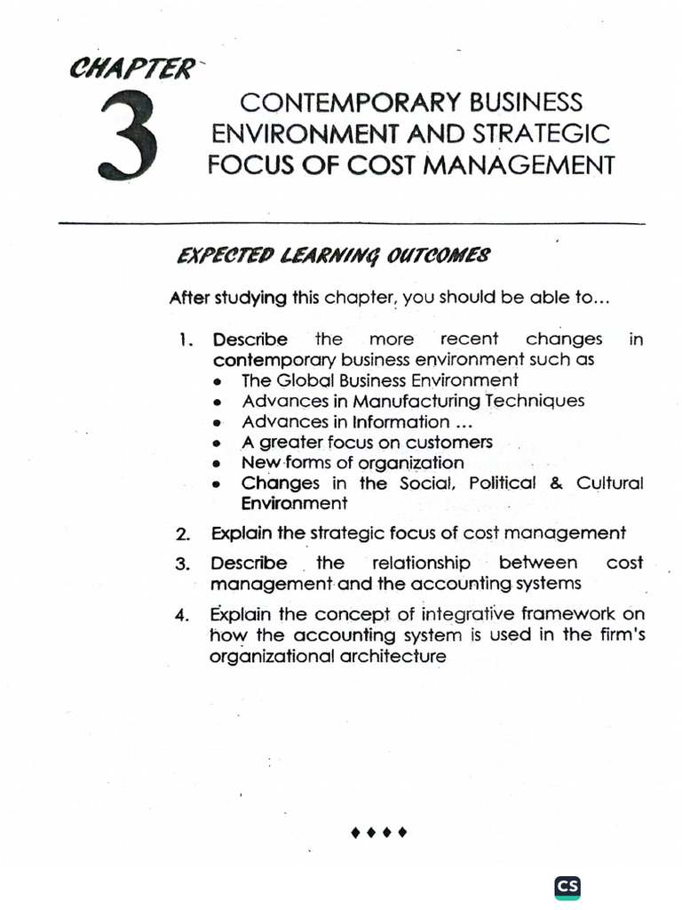 Chapter 3 - Strategic Cost Management by Cabrera | PDF