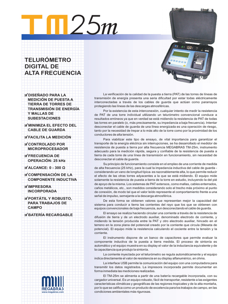Telurómetro Digital de Alta Frecuencia | PDF | Resistencia Eléctrica y ...