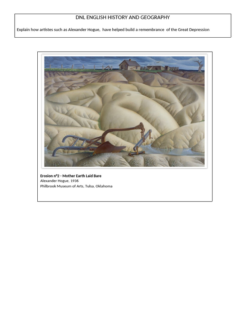 Great Depression Art: Alexander Hogue's Impact | PDF