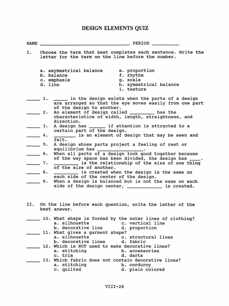 Element of Design Quiz 1 | PDF
