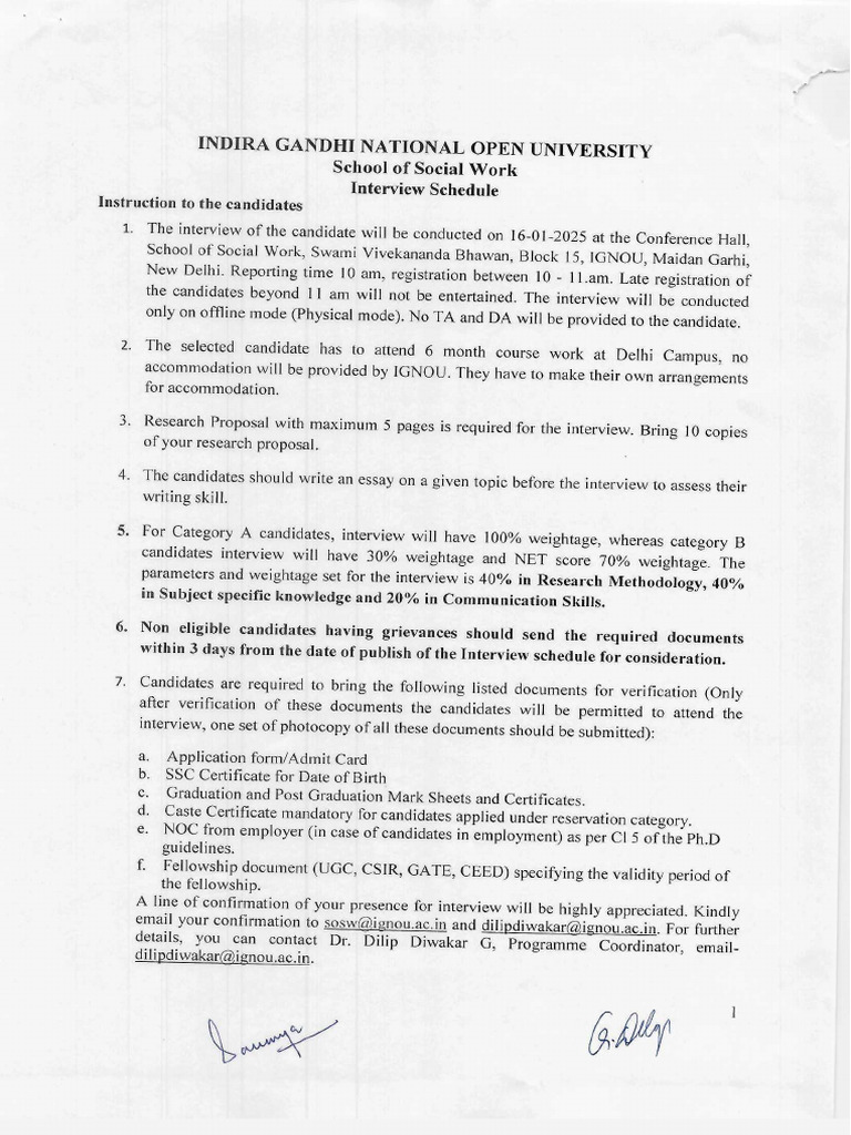 Interview Schedule Notification | PDF