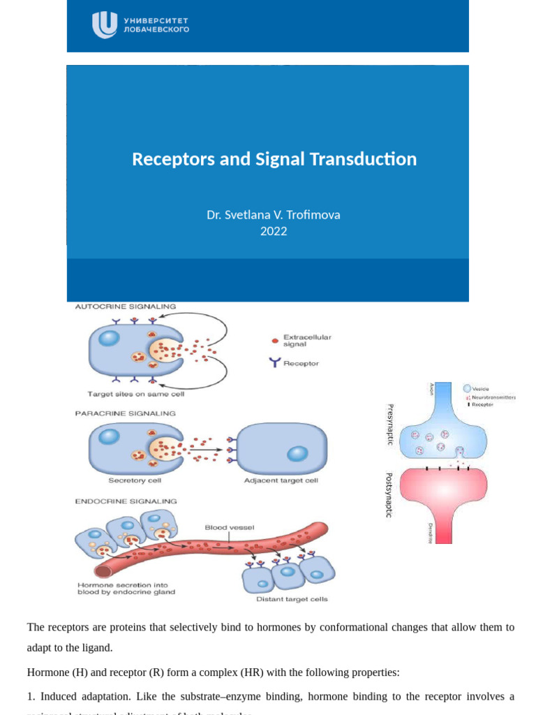 Hormone Receptors and Signal Transduction | PDF | Hormone | Cell Signaling