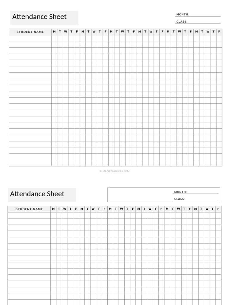 Student Attendence Sheet | PDF