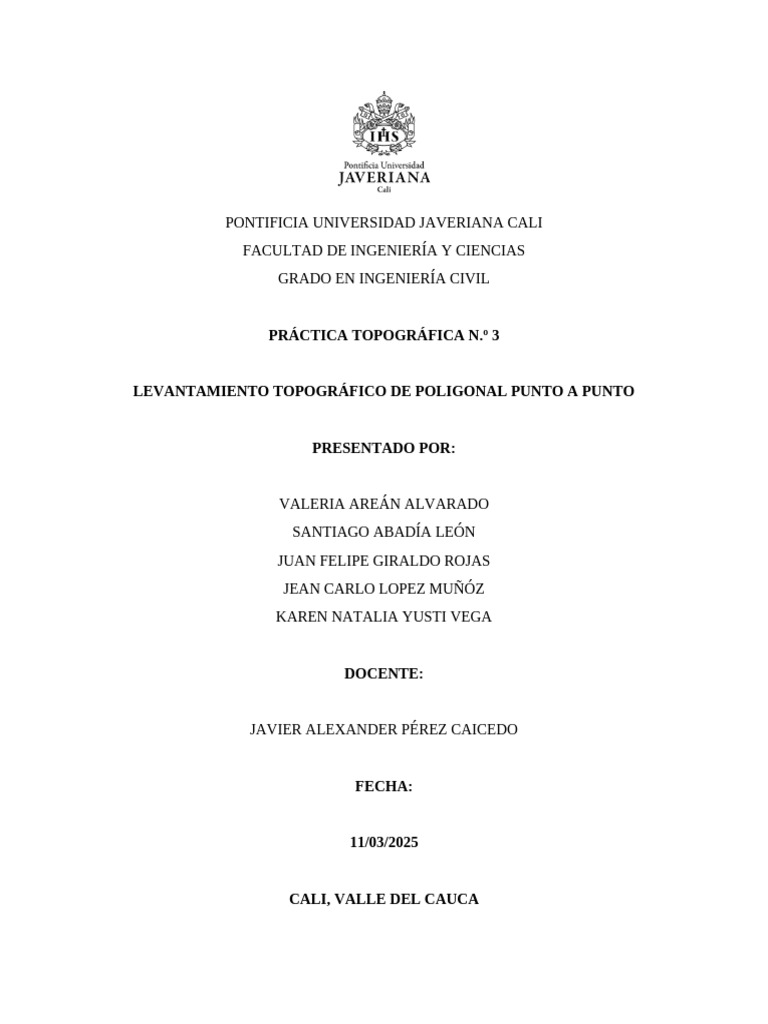 Informe Práctica 3 Corregido - (Falta Comparación Excel) | PDF | Topografía | Ángulo