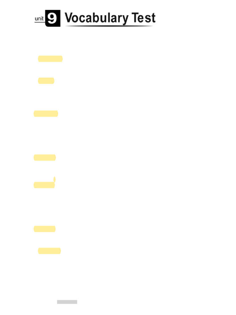 Four Corners 2e Level 2 Unit 09 Vocabulary Test | PDF