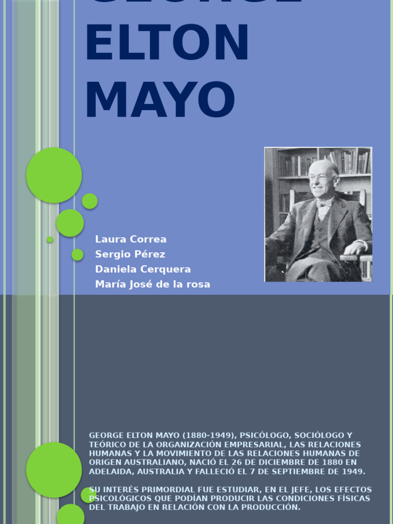 George Elton Mayo | PDF | Conceptos psicologicos | Ciencias del ...