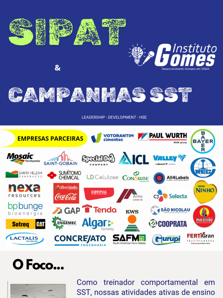 Portfólio SIPAT e Campanhas de SST | PDF | Aprendizado