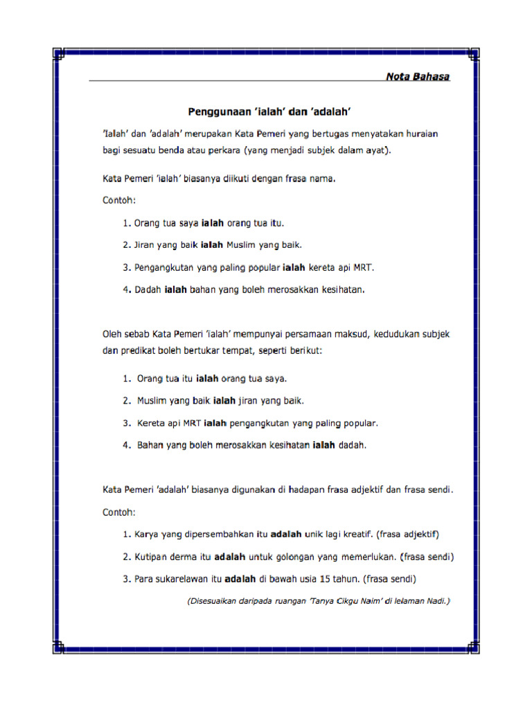 Beza Ialah Dan Adalah | PDF