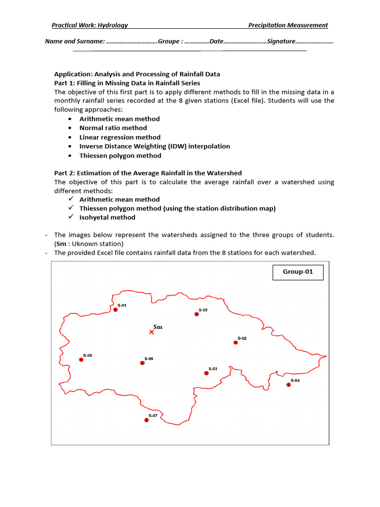 Practical Work Precipitation Measurement | PDF