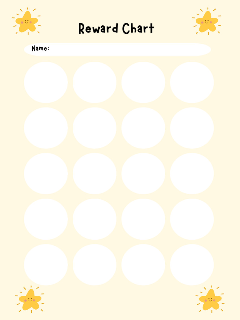 Yellow Stickers Class Reward Chart | PDF