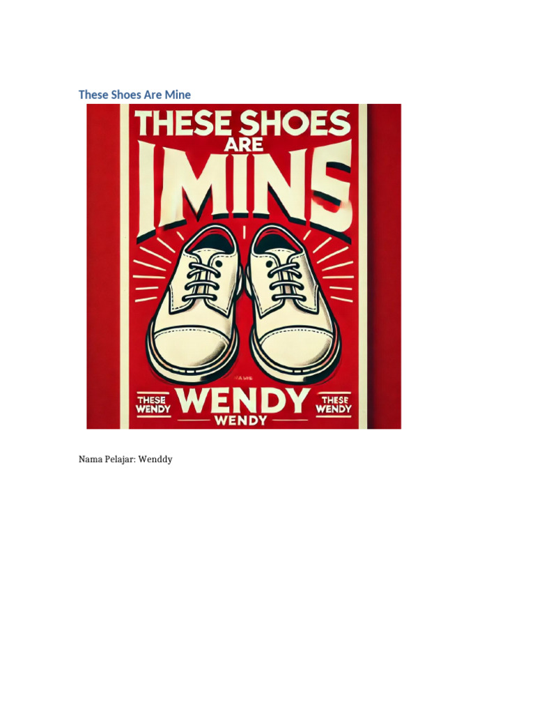 These Shoes Are Mine Poster With Image | PDF