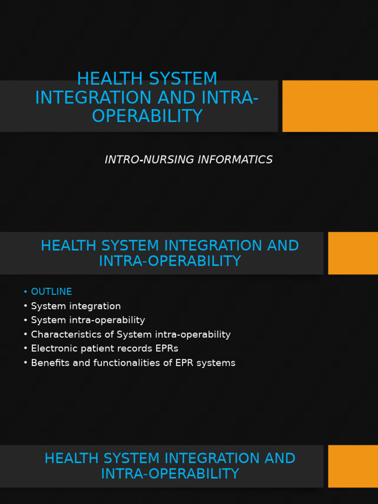 Health System Integration and Intra-Operability Ch4 (Autosaved) | PDF ...
