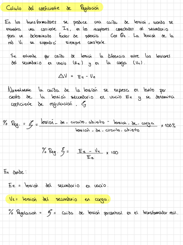 Fórmulas de Plena Carga y Corto Circuito | PDF