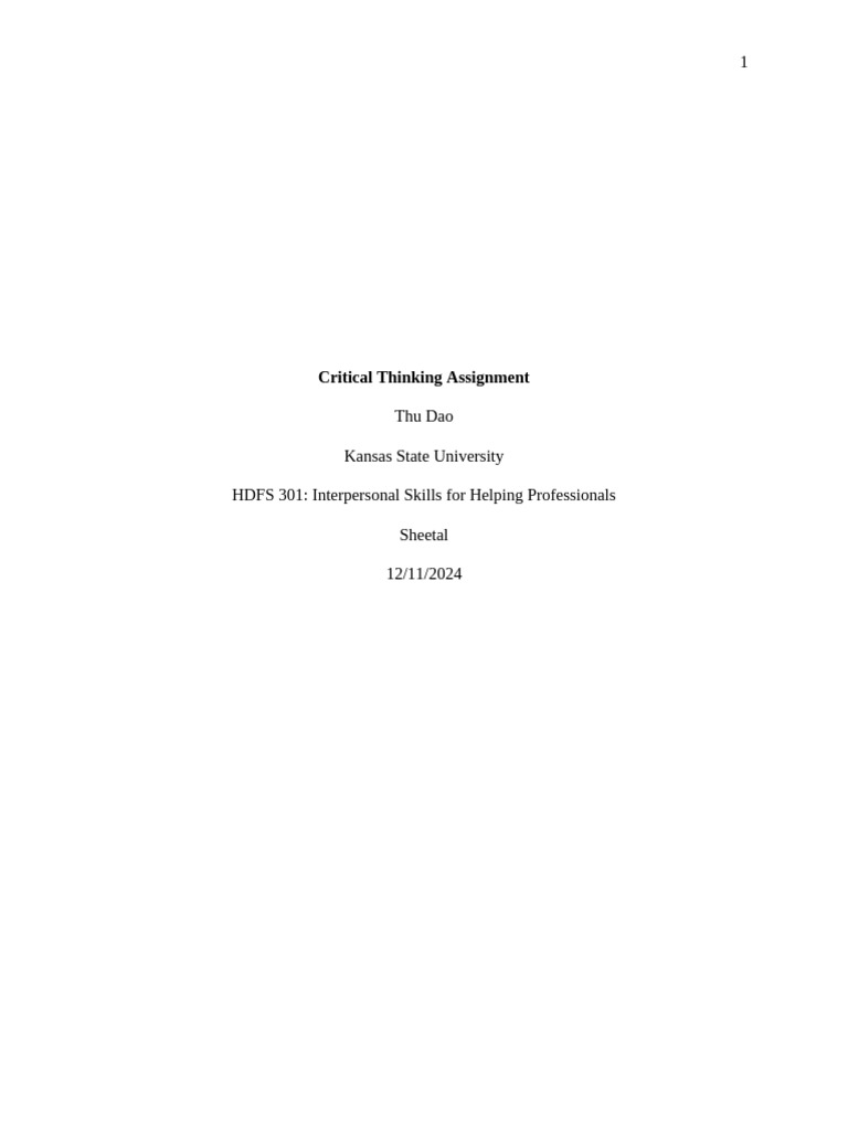 Critical Thinking in Helping Professions | PDF | Knowledge | Thought