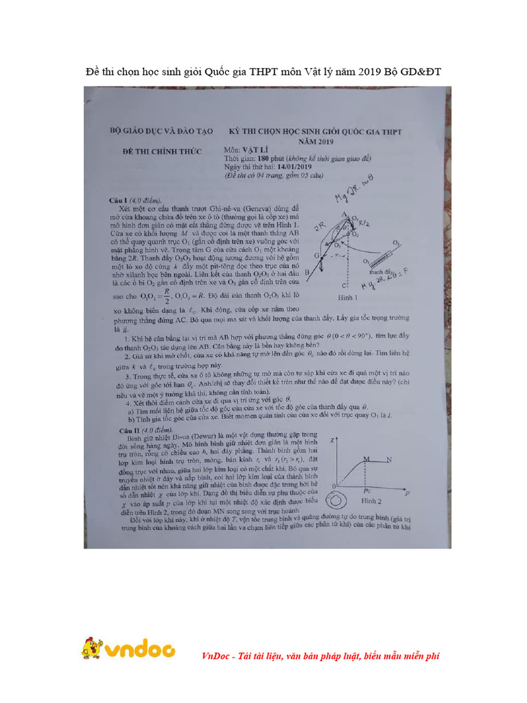 De Thi Chon Hoc Sinh Gioi Quoc Gia THPT Vat Ly Bo GD DT | PDF