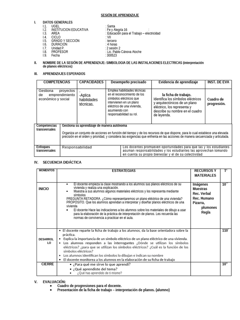 SESIÓN DE APRENDIZAJE-3ro - Practica 2 | PDF | Aprendizaje | Maestros