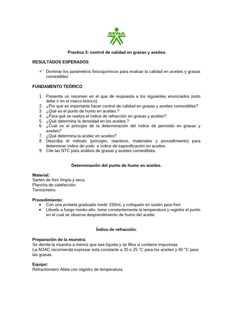 Practica 3 control de calidad en grasas_2024 | PDF | Hidróxido de sodio | Petróleo