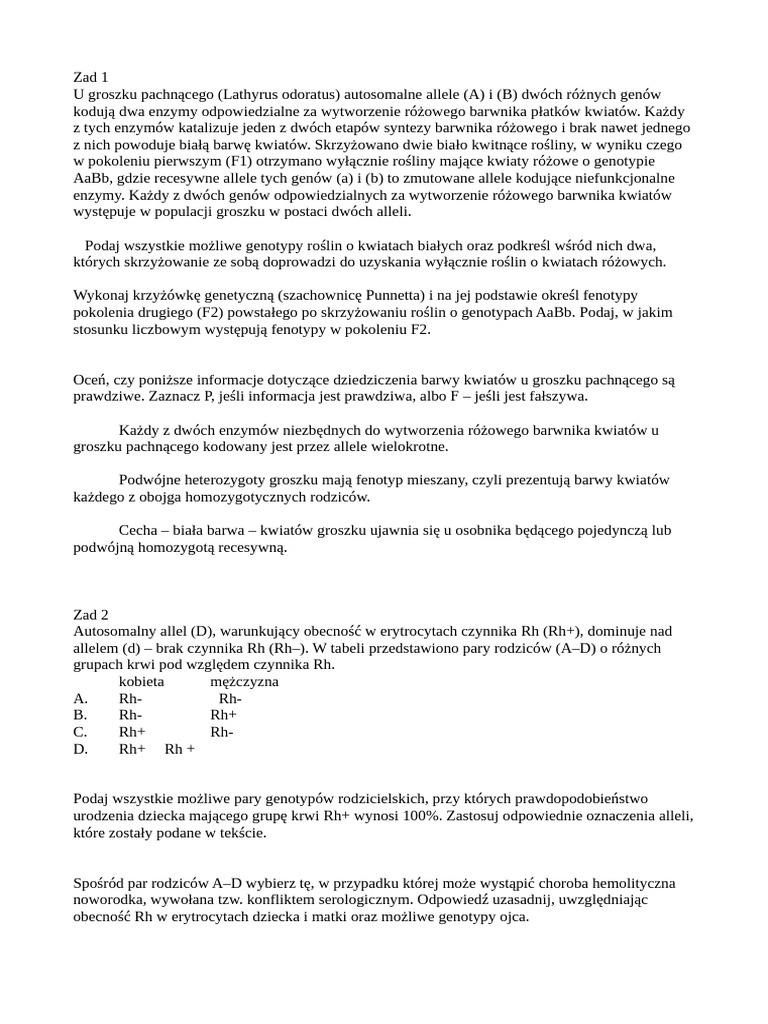 Cechy Sprzężone Z Płcią | PDF