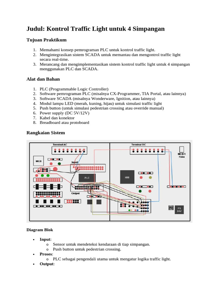 Kontrol Traffic Light dengan PLC dan SCADA | PDF