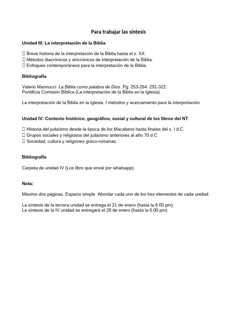 Para trabajar las síntesis | PDF