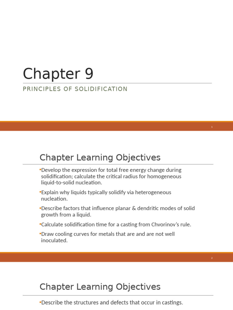 MECH 2331 Chapter 9 Principles of Solidification | PDF | Nucleation | Freezing