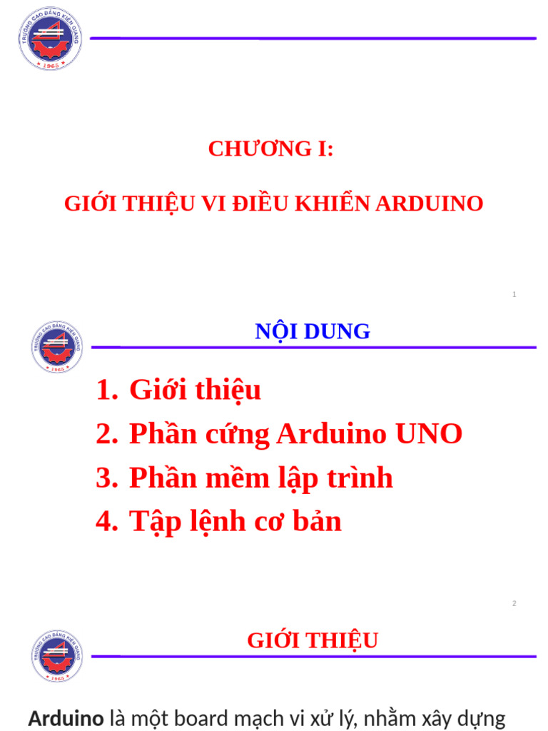 Chuong I - Giới thiệu Arduino | PDF