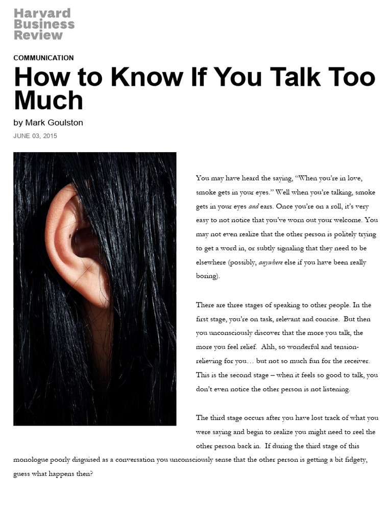 Signs You Talk Too Much | PDF | Psychological Concepts | Psychology