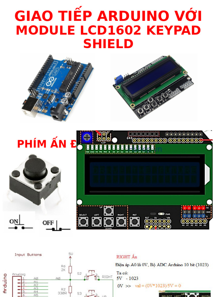 GIAO TIẾP ARDUINO VỚI MODULE LCD1602 KEYPAD SHIELD | PDF