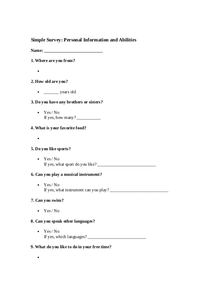 Simple Survey | PDF