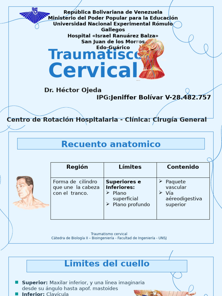 Anatomía y Manejo del Traumatismo Cervical | PDF | Anatomía humana ...