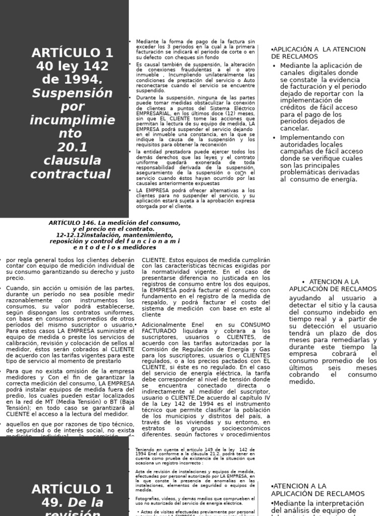 ARTÍCULO 140 ley 142 de 1994 | PDF | Medición | Business