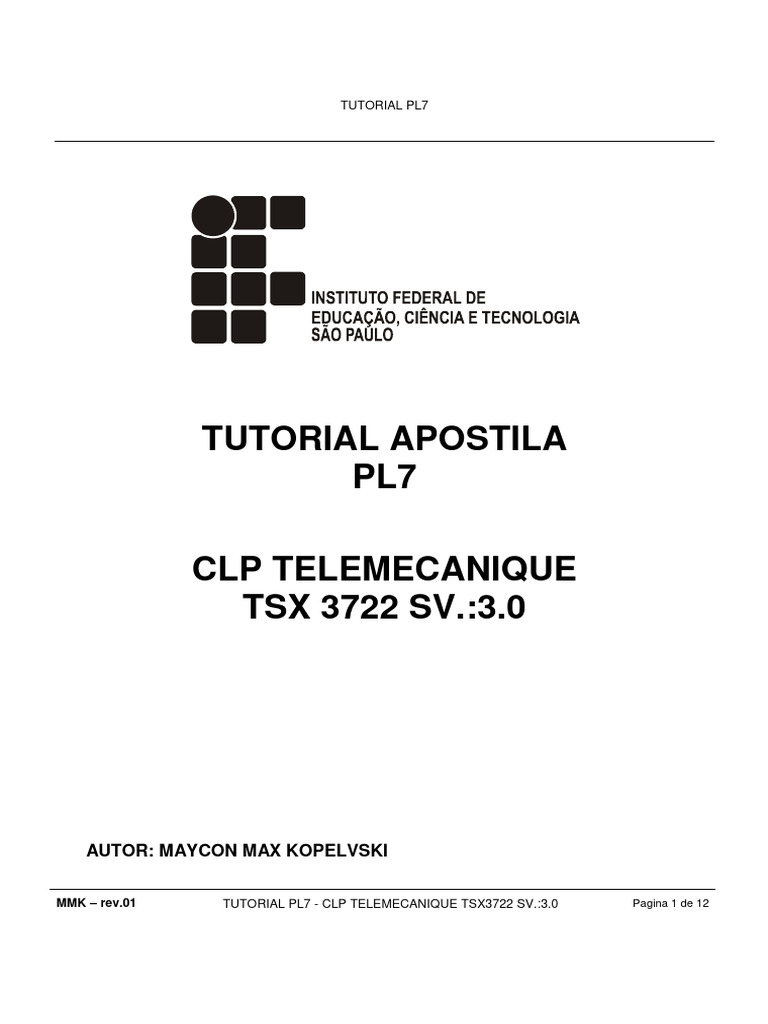Tutorial Apostila PL7 | PDF | Controlador lógico programável | Informática