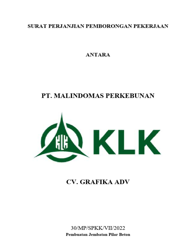 30 SPK CV GRAVIKA ADV (Pembuatan Jembatan Pilar) MR 17-18 | PDF