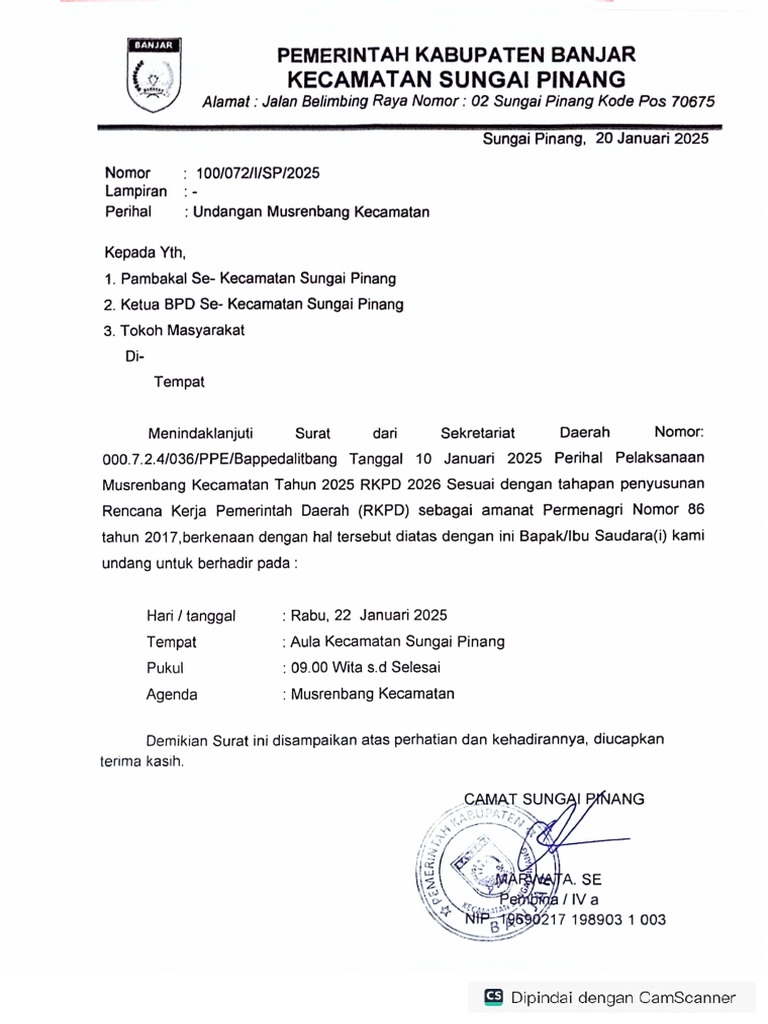 undangan Musrenbang | PDF