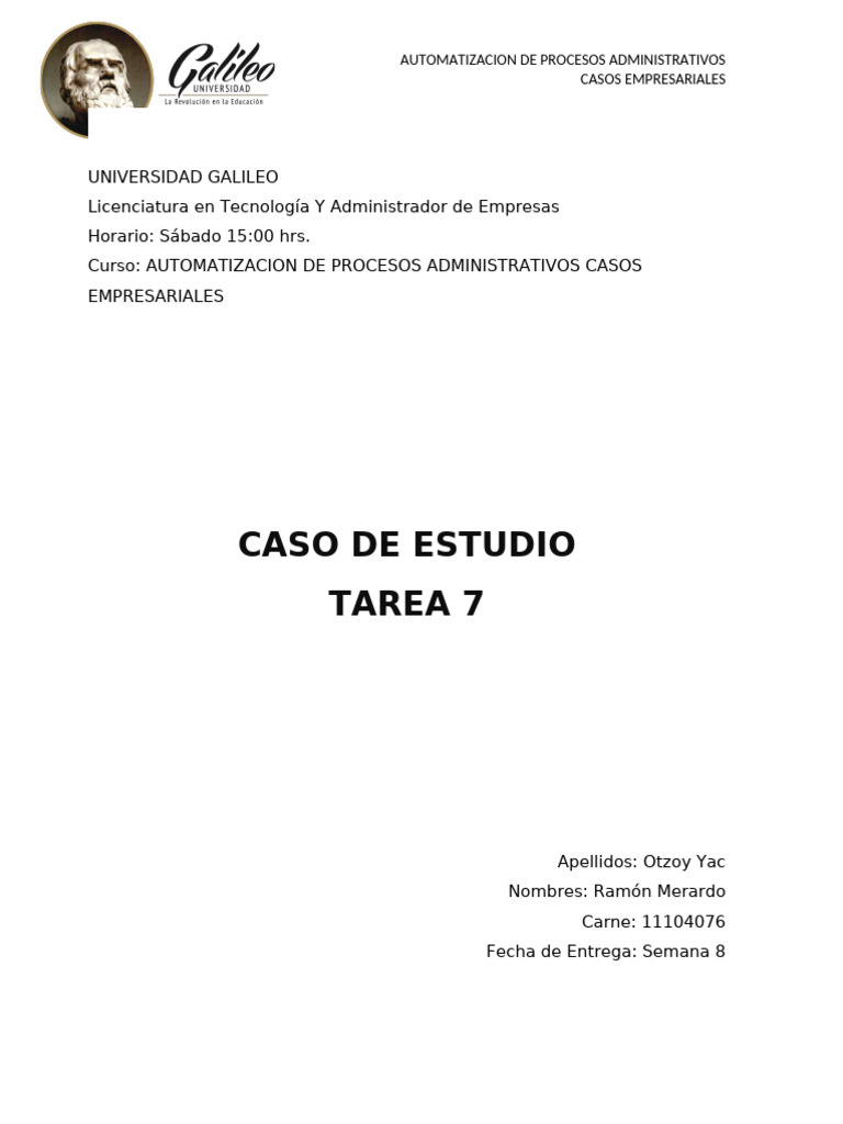 Caso de Estudio Tarea 7 | PDF | Análisis FODA | Business