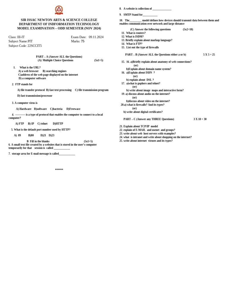 Principles of Information Technology | PDF | File Transfer Protocol ...