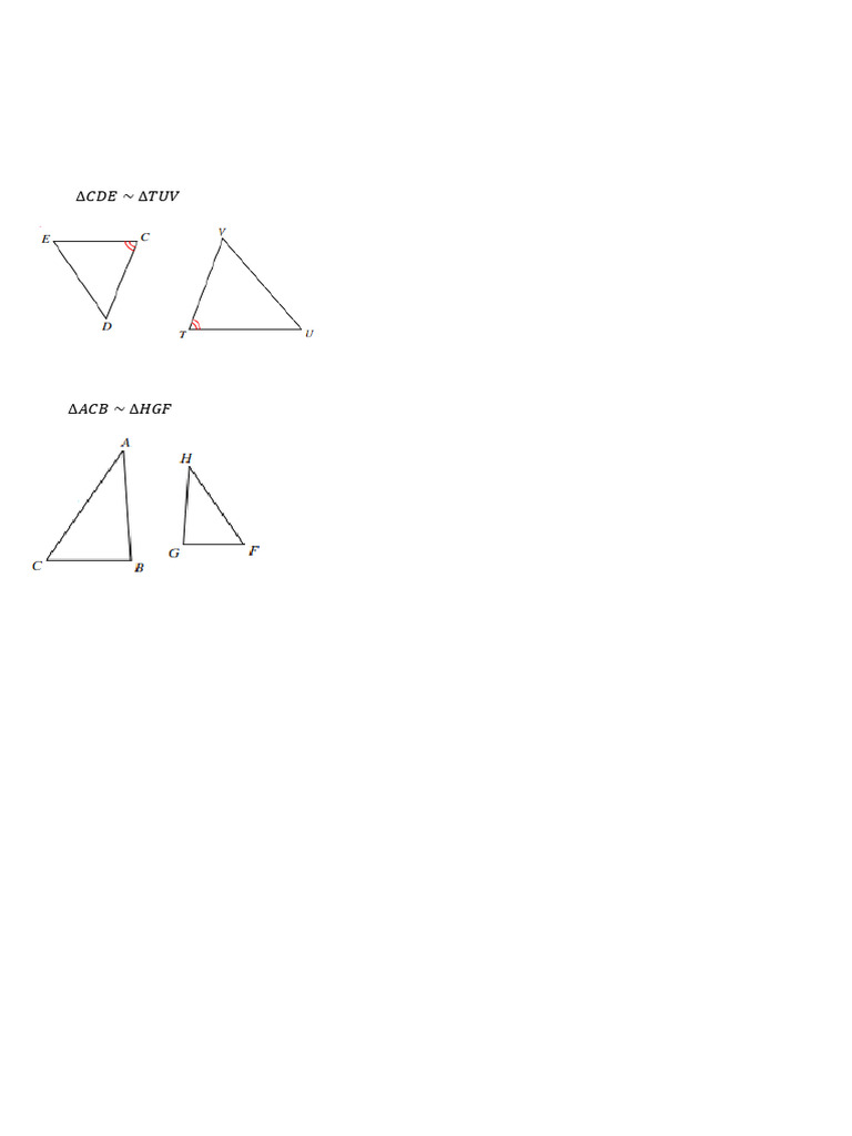 Triangle Similarity Theorems Worksheet | PDF