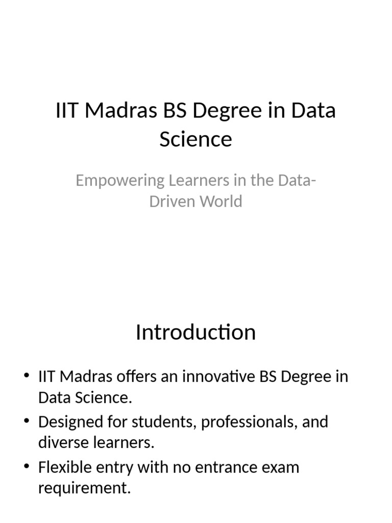 IITM - DS - Program Presentation | PDF