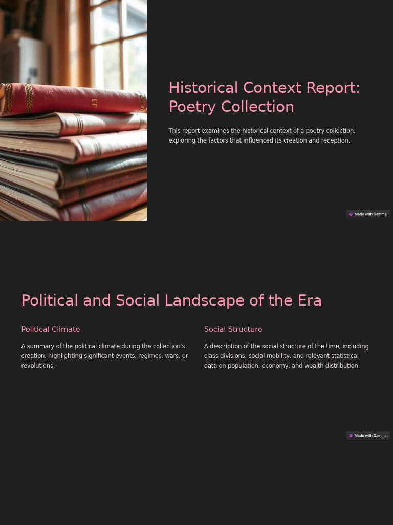Historical Context Report Poetry Collection | PDF | Historiography ...