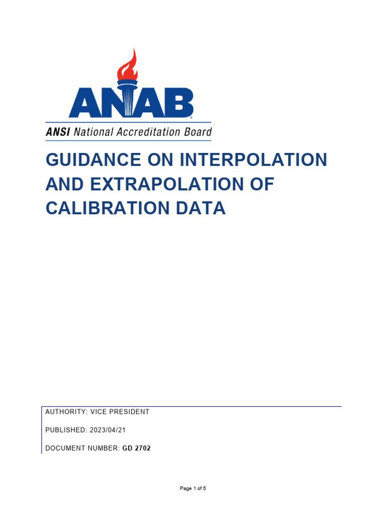 GD 2702 Guidance On Interpolation and Extrapolation of Calibration Data-9147-5 | PDF ...