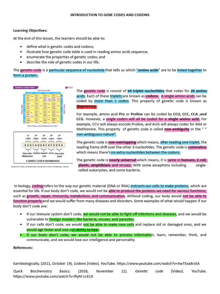 Handout About Immune System | PDF | Genetic Code | Genetics