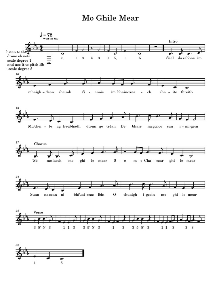 Mo Ghile Mear Lyrics | PDF