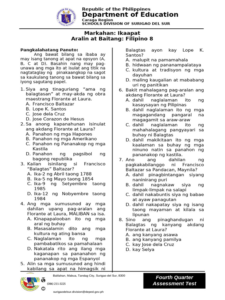 TQ FIL8 Q4 Unified School Based | PDF