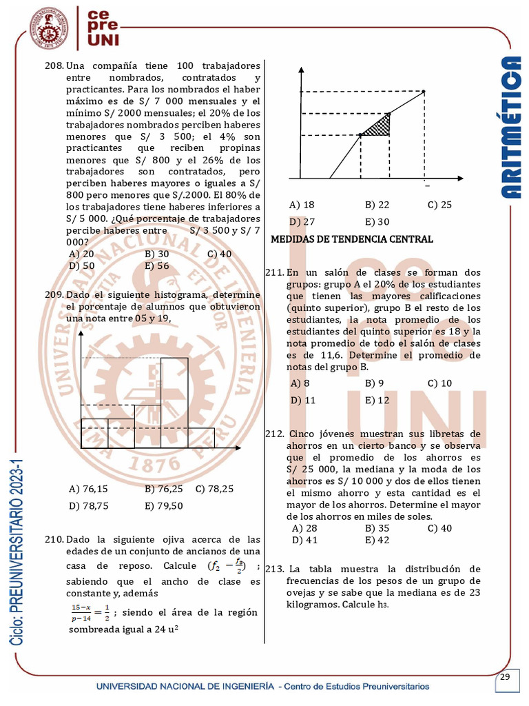 1er Material Cepre Uni 2023-1-1-30-36 | PDF | Mediana