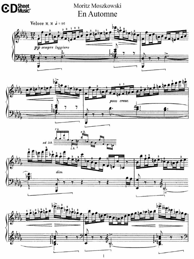 Moszkowski - en Automne, Op.36, No.4 | PDF
